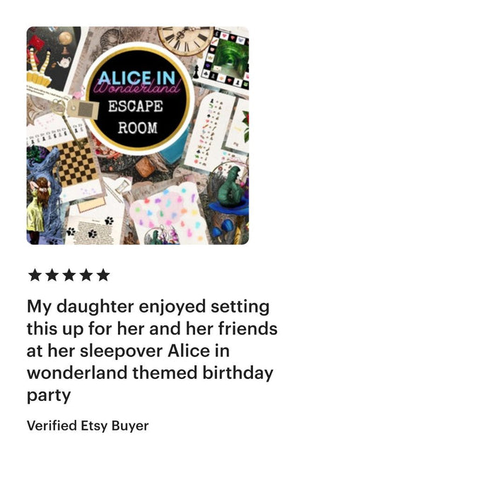 Alice in Wonderland Escape Room - Printable Escape Room Party Kit ...