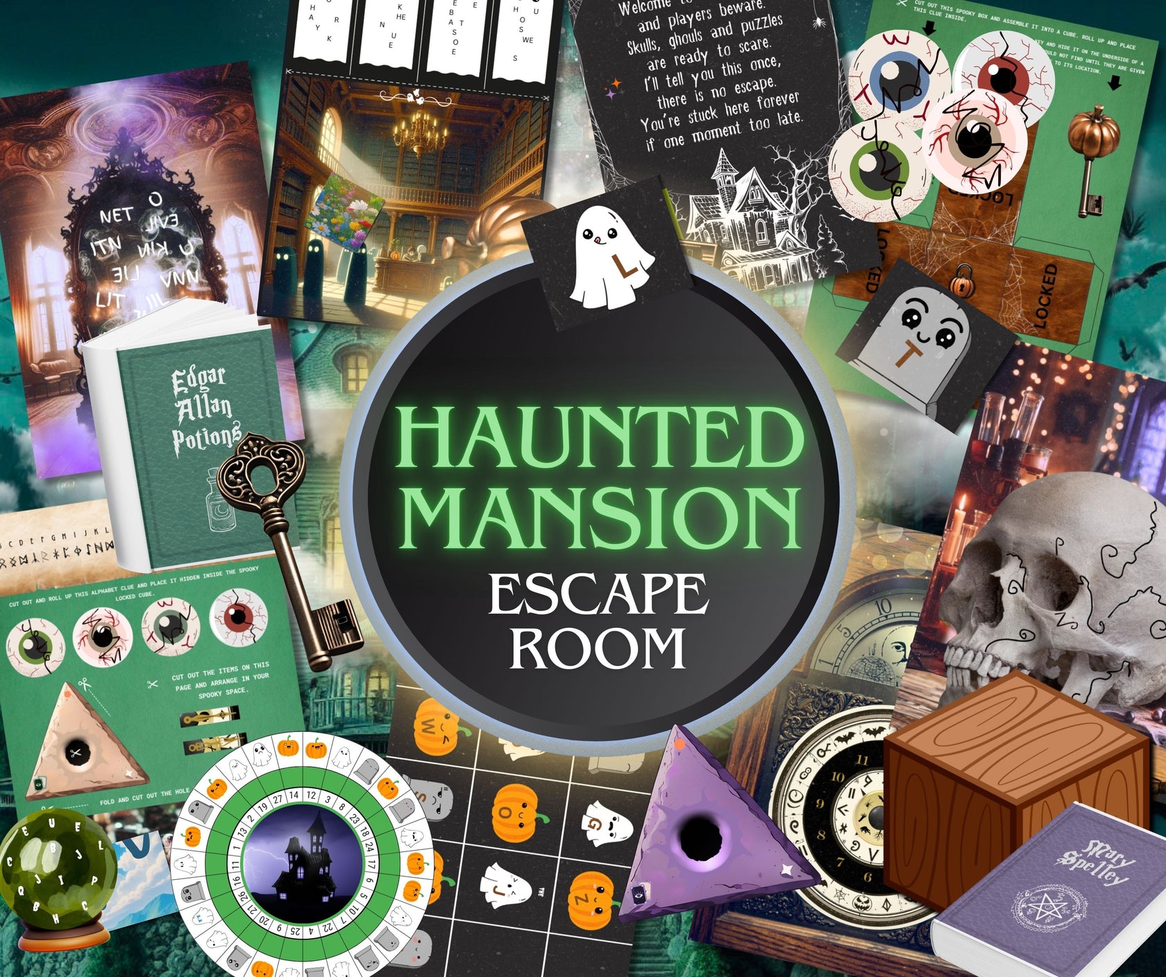 Haunted Mansion Escape Room - Printable Escape Room Kit – PaperBox ...