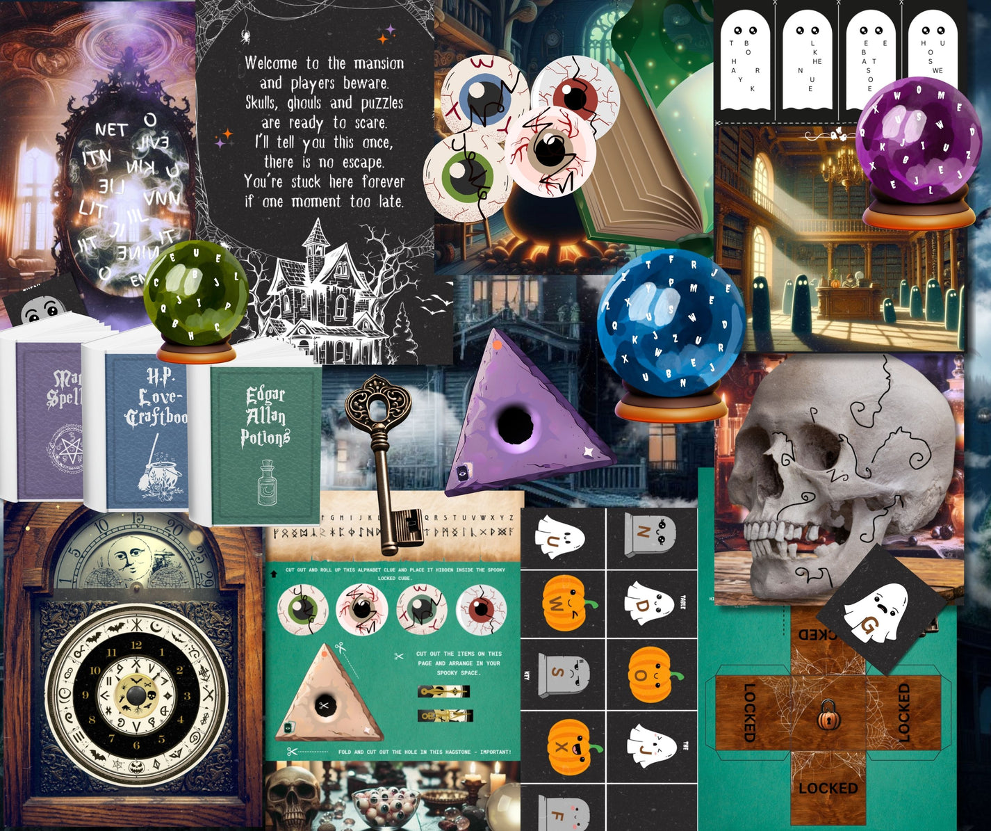 Haunted Mansion Escape Room - Printable Escape Room Kit – PaperBox ...