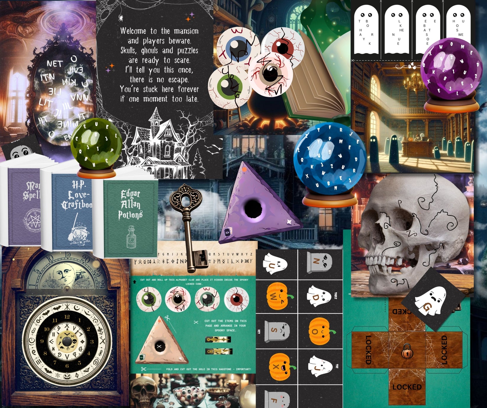 Haunted Mansion Escape Room - Printable Escape Room Kit – PaperBox ...